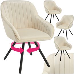 TecTake&reg; Drehbarer Armlehnstuhl , gepolstert, in Samtoptik, 360&deg; drehbar, schlanke Stahlbeine, 58 x 58 x 82 cm