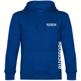 multifanshop Kapuzen Sweatshirt - Paderborn - Brust & Seite - Druck wei&szlig; - Hoodie