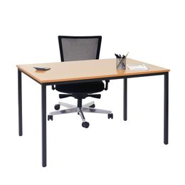MCW Schreibtisch Petrila, Konferenztisch B&uuml;rotisch Seminartisch, 120x80cm MDF ~ Buche-Optik