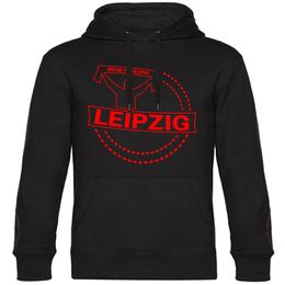 multifanshop Kapuzen Sweatshirt - Leipzig - Meine Fankurve - Druck rot - Hoodie