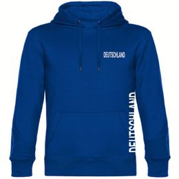 multifanshop Kapuzen Sweatshirt - Deutschland - Brust & Seite - Druck wei&szlig; - Hoodie