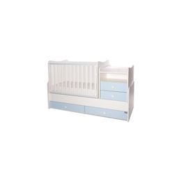 Lorelli Baby- Jugendbett Combo umbaubar 2 Kinder gleichzeitig Schaukelfunktion wei&szlig; blau