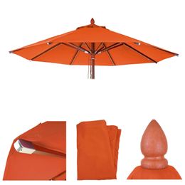 Ersatz-Bezug f&uuml;r Gastronomie Holz-Sonnenschirm MCW-C57, Sonnenschirmbezug Ersatzbezug, rund &Oslash;4m Polyester 3kg ~ terracotta