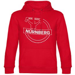multifanshop Kapuzen Sweatshirt - N&uuml;rnberg - Meine Fankurve - Druck wei&szlig; - Hoodie