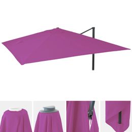 Ersatz-Bezug f&uuml;r Luxus-Ampelschirm MCW-A96 mit Flap, Sonnenschirmbezug Ersatzbezug, 3x4m (&Oslash;5m) Polyester 4kg ~ lila-violett