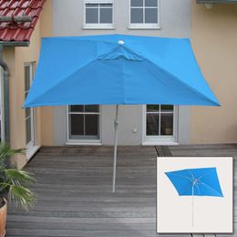 MCW Sonnenschirm Castellammare, Gartenschirm, 2x3m rechteckig neigbar, Polyester/Alu 4,5kg UV-Schutz 50+ ~ blau