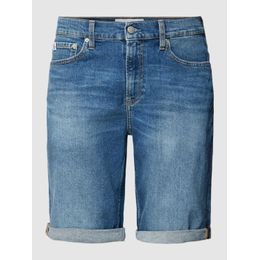 Calvin Klein Jeans Slim Fit Jeansshorts mit Label-Detail