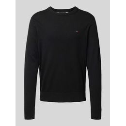 Tommy Hilfiger Strickpullover mit Logo-Stitching Modell 'PIMA'