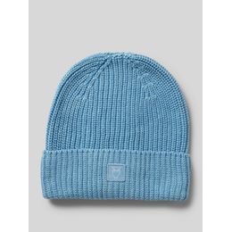 Knowledge Cotton Apparel Beanie mit Umschlag und Label-Patch