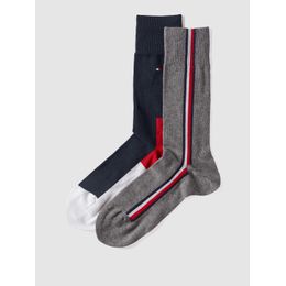 Tommy Hilfiger Socken mit Kontrast-Elementen im 2er-Pack