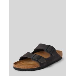 Birkenstock Lederslides mit breiten Riemen Modell 'Arizona'