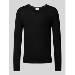 OLYMP Slim Fit Strickpullover mit gerippten Abschlüssen