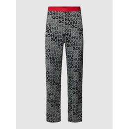 Hugo Pyjama-Hose mit Label-Details Modell 'Monogram'