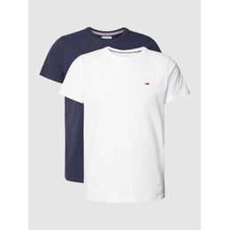 Tommy Jeans Slim Fit T-Shirt mit Label-Stitching im 2er-Pack