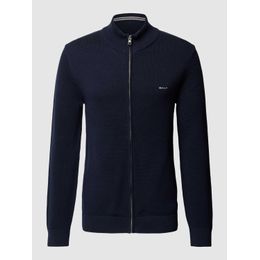 Gant Strickjacke mit Label-Stitching Modell 'PIQUE'