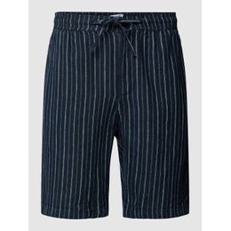 Knowledge Cotton Apparel Bermudas aus Leinen mit Streifenmuster