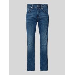 s.Oliver BLACK LABEL Tapered Leg High-Waist-Jeans mit Kontrastnähten Modell 'MAURO'