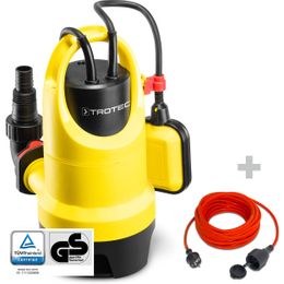 TROTEC Schmutzwasser-Tauchpumpe TWP 4036 E + Qualitäts-Verlängerungskabel 15m / 230 V / 1,5 mm² KIT0003698