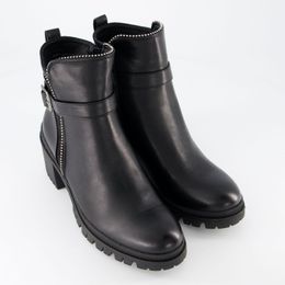 TK Maxx Schwarze Stiefeletten mit Absatz und Schnallenriemen