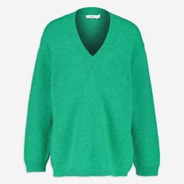 TK Maxx Grüner Pullover mit V-Ausschnitt aus Wollmischung