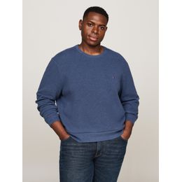 Tommy Hilfiger Big & Tall Rundhalspullover TOMMY HILFIGER BIG & TALL "BT-ESSENTIAL STRUCTURE CREW NECK" Gr. XXL, grün (aegean sea heather) Herren Pullover Große Größen