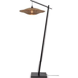 Stehlampe GOOD & MOJO "Bali" Lampen Gr. Ø 60cm H: 176cm, beige (natur) Bogenlampe Stehlampe