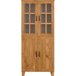 Hochschrank Home Affaire "Rodby", beige (natur gebeizt, gewachst), B:75cm H:170cm T:30cm, Massivholz, Schränke, FSC-zertifiziertes Massivholz, Breite 75cm, Höhe 170cm