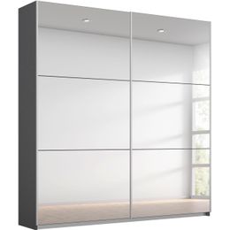 Schwebetürenschrank Rauch "Kleiderschrank Schrank Garderobe REFLECT", grau (graumetallic), B:175cm H:191cm T:59cm, Holzwerkstoff, Schränke, inkl. praktischer Innenausstattung mit viel Stauraum MADE IN GERMANY