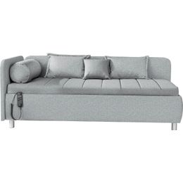 Schlafsofa Alina "Kiana", grau (grauwei&szlig; tmd 9), B:207cm H:80cm T:102,5cm, Struktur TMD (100% Polyester), Sofas, Schlafsofa, Liegefl&auml;che 90/200 cm oder 100/200 cm, Bettkasten, Zierkissen-Set