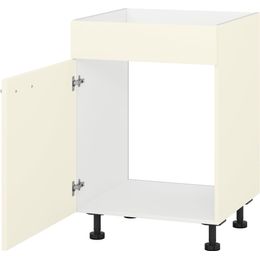 Spülenschrank KOCHSTATION ""KS-Scafa"" Schränke Gr. B/H/T: 60 cm x 75 cm x 56 cm, Türanschlag: rechts, beige (magnolia, nussbaum tabak) in verschiedenen Breiten, wahlweise Türanschlag rechts oder links