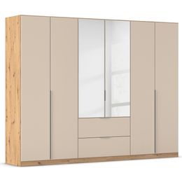 Drehtürenschrank Rauch "Kleiderschrank Schrank Garderobe AGORDO mit Dekor- oder Hochglanzfront" Schränke Gr. B/H/T: 271 cm x 210 cm x 54 cm, 6 St., braun (eiche artisan, champagner) mit Außenschubkästen, in 6 Breiten und 2 Höhen MADE IN GERMANY