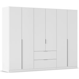 Drehtürenschrank Rauch "Kleiderschrank Schrank Garderobe AGORDO mit Dekor- oder Hochglanzfront" Schränke Gr. B/H/T: 271 cm x 210 cm x 54 cm, 6 St., weiß (alpinweiß) mit Außenschubkästen, in 6 Breiten und 2 Höhen MADE IN GERMANY