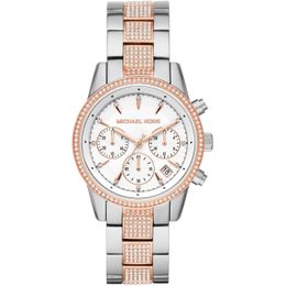 Chronograph Michael Kors "RITZ, MK6651" Armbanduhren rosegold (silberfarben, roségoldfarben) Damen Quarzuhr, Armbanduhr, Damenuhr, Stoppfunktion, Edelstahlarmband