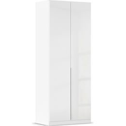 Drehtürenschrank Rauch "Kleiderschrank Schrank Garderobe AGORDO mit Dekor- oder Hochglanzfront" Schränke Gr. B/H/T: 91cm x 229cm x 54cm, 2 St., weiß (alpinweiß/hochglanz weiß) durchdachte Innenausstattung, in 6 Breiten und 2 Höhen MADE IN GERMANY