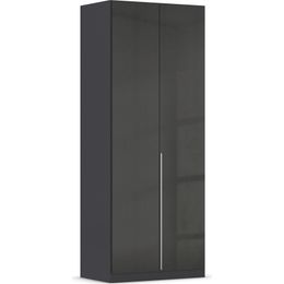 Drehtürenschrank Rauch "Kleiderschrank Schrank Garderobe AGORDO mit Dekor- oder Hochglanzfront" Schränke Gr. B/H/T: 91cm x 229cm x 54cm, 2 St., grau (graumetallic/effektgrau hochglanz) durchdachte Innenausstattung, in 6 Breiten und 2 Höhen MADE IN GERMANY