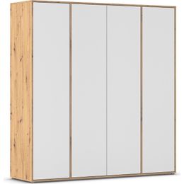 Drehtürenschrank Rauch "Kleiderschrank Schrank Garderobe Wäscheschrank NABILA viel Stauraum" Schränke Gr. B/H/T: 187 cm x 194 cm x 53 cm, 4 St., weiß (eiche artisan, alpinweiß) in 2 Breiten mit Push-to-Open Funktion TOPSELLER MADE IN GERMANY