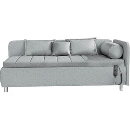 Schlafsofa Alina "Kiana", grau (grauwei&szlig; tmd 9), B:207cm H:80cm T:112,5cm, Struktur TMD (100% Polyester), Sofas, Schlafsofa, Liegefl&auml;che 90/200 cm oder 100/200 cm, Bettkasten, Zierkissen-Set