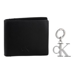 Geldbörse Calvin Klein Jeans "GIFT BIFOLD W/COIN & KEY FOB" schwarz Kleinlederwaren mit Schlüsselanhänger