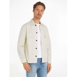 Langarmhemd Calvin Klein "COTTON NYLON OVERSHIRT" Gr. XXL, N-Gr, blau (icicle) Herren Hemden mit aufgesetzten Brusttaschen