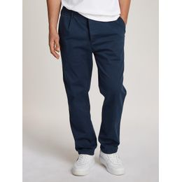 Chinohose Tommy Jeans "TJM CASUAL ELASTICATED PANT" Gr. M, N-Gr, blau (dark night navy) Herren Hosen mit Bundfalten