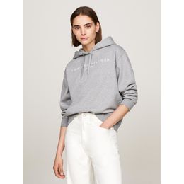 Kapuzensweatshirt Tommy Hilfiger "MDRN REG CORP LOGO HOODIE" Gr. S (36), grau (medium heather grey) Damen Sweatshirts mit gesticktem Logo-Schriftzug