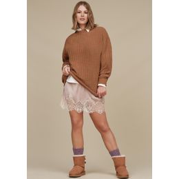 UGG Australia Rundhalspullover UGG "W RIZ TOP RIB" Gr. L (40), braun (chestnut) Damen Pullover aus Rippenstrick