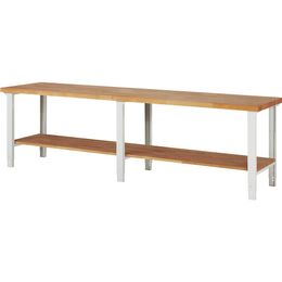 eurokraft pro Werkbank, Baukastensystem Serie 7000, 1 Ablageboden, BxT 3000 x 700 mm