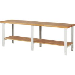 eurokraft pro Werkbank, Baukastensystem Serie 7000, 1 Ablageboden, BxT 2500 x 700 mm