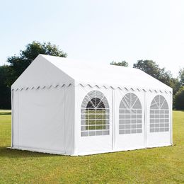 TOOLPORT 4x6m Partyzelt, PVC-Plane, weiß, mit Bodenrahmen - (2647)