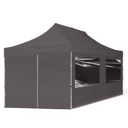 TOOLPORT 3x6m Aluminium Faltpavillon, inkl. 4 Seitenteile, dunkelgrau - (59025)