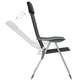 vidaXL Klappbare Campingstühle 4 Stk. Aluminium Schwarz