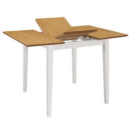 vidaXL Esstisch Ausziehbar Weiß (80-120)x80x74 cm MDF