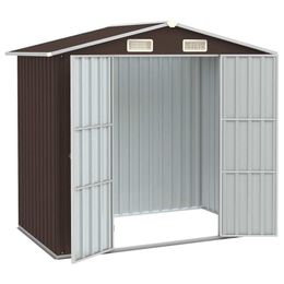 vidaXL Gerätehaus Braun 205x129x183 cm Verzinkter Stahl