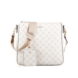 JOOP! Umhängetasche JOOP "cortina 1.0 jasmina shoulderbag mvz", Damen, Gr. B/H/T: 25cm x 25cm x 6cm, weiß (sanftes weiß), Lederimitat, bedruckt, Taschen, Handtasche Damen Schultertasche Tasche Damen